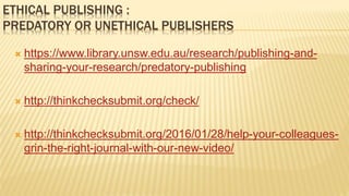 Daniel Feerst - What is Ethical Publishing and unethical Publishing | PPT
