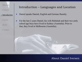 About Daniel Iversen | PPTX