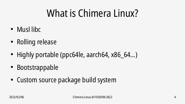 Chimera Linux: A BSD/LLVM distro from scratch | PDF