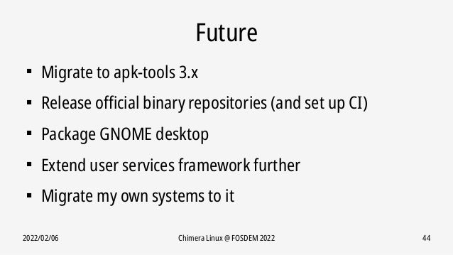 Chimera Linux: A BSD/LLVM distro from scratch | PDF