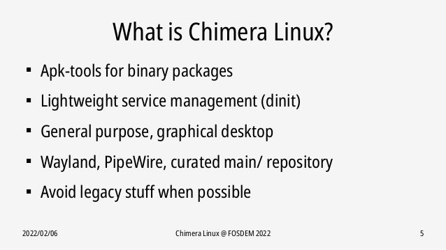 Chimera Linux: A BSD/LLVM distro from scratch | PDF