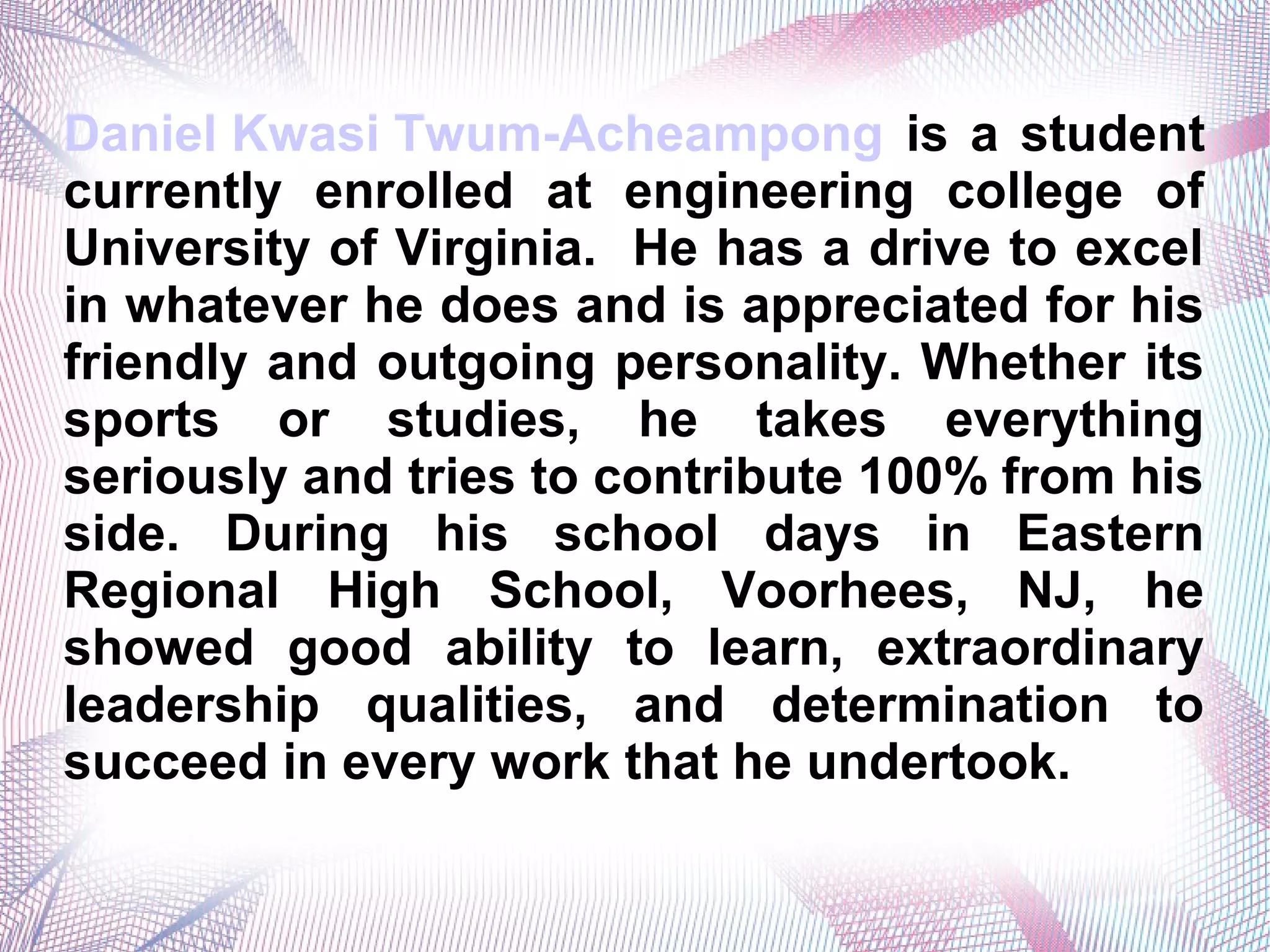 Daniel Kwasi Twum-Acheampong | PPT