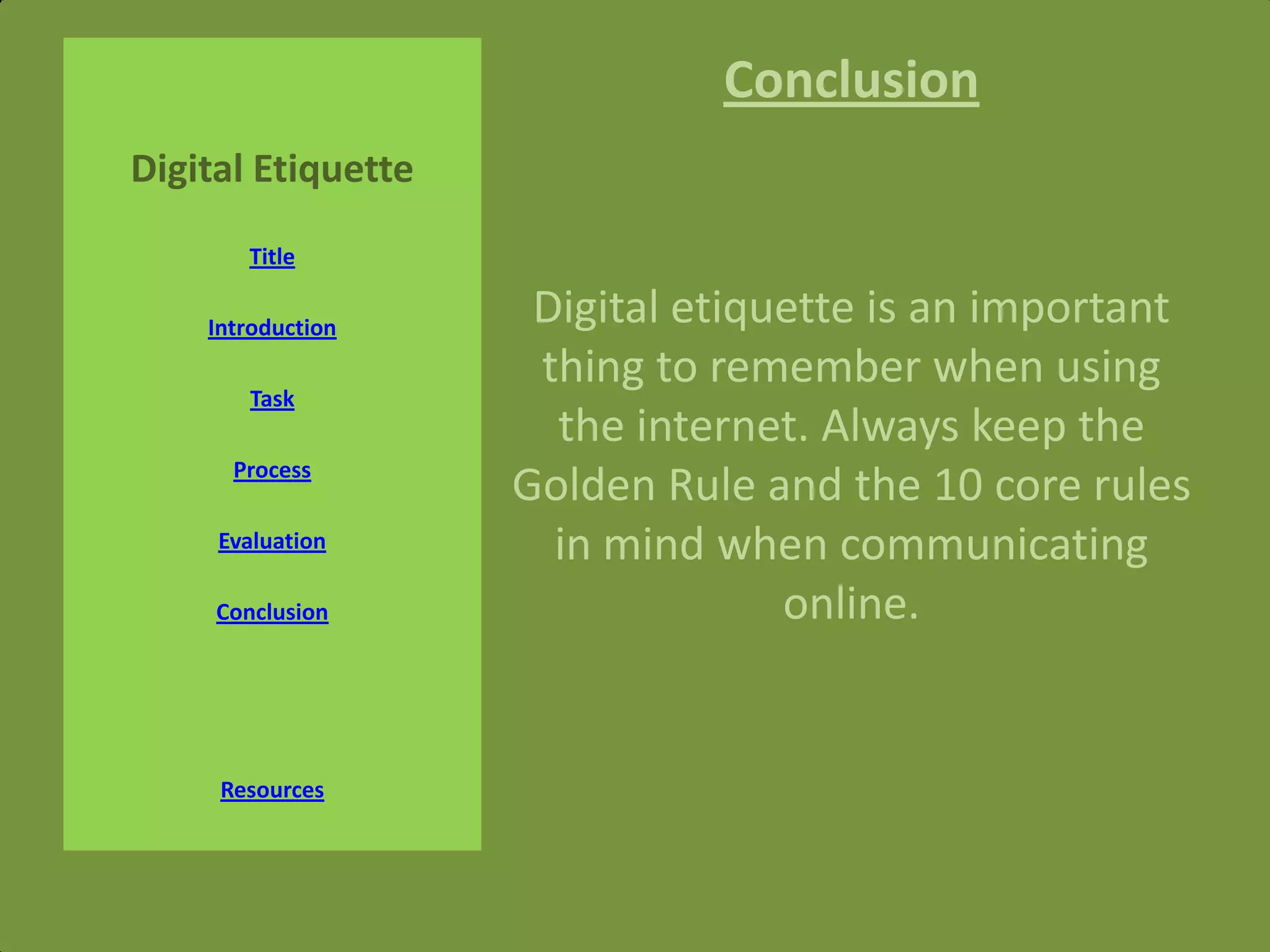 Digital Etiquette Webquest | PPTX