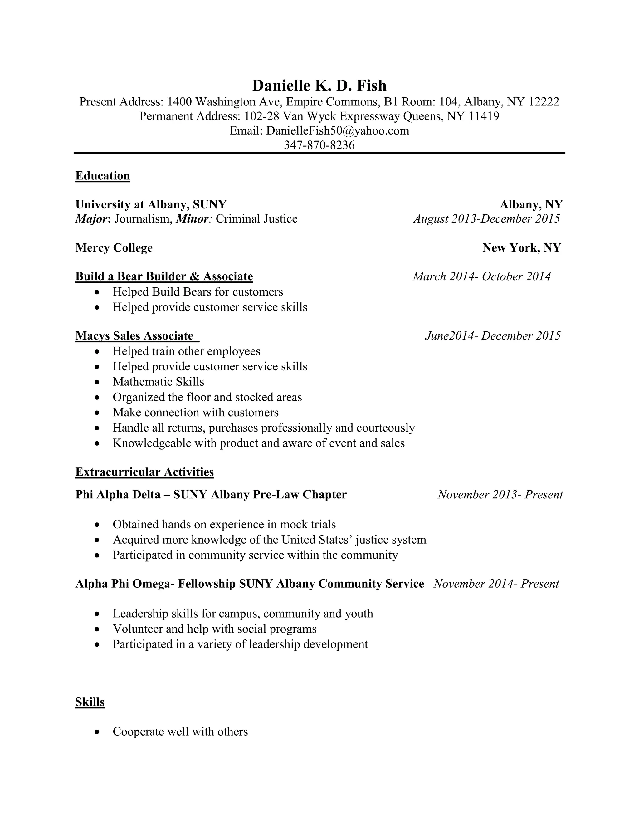 Danielle fish resume | PDF