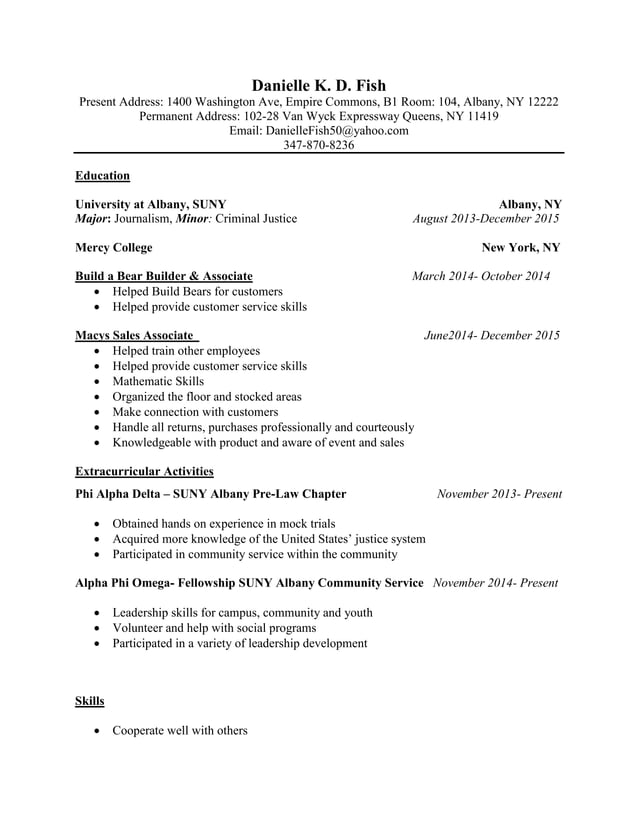 Danielle fish resume | PDF