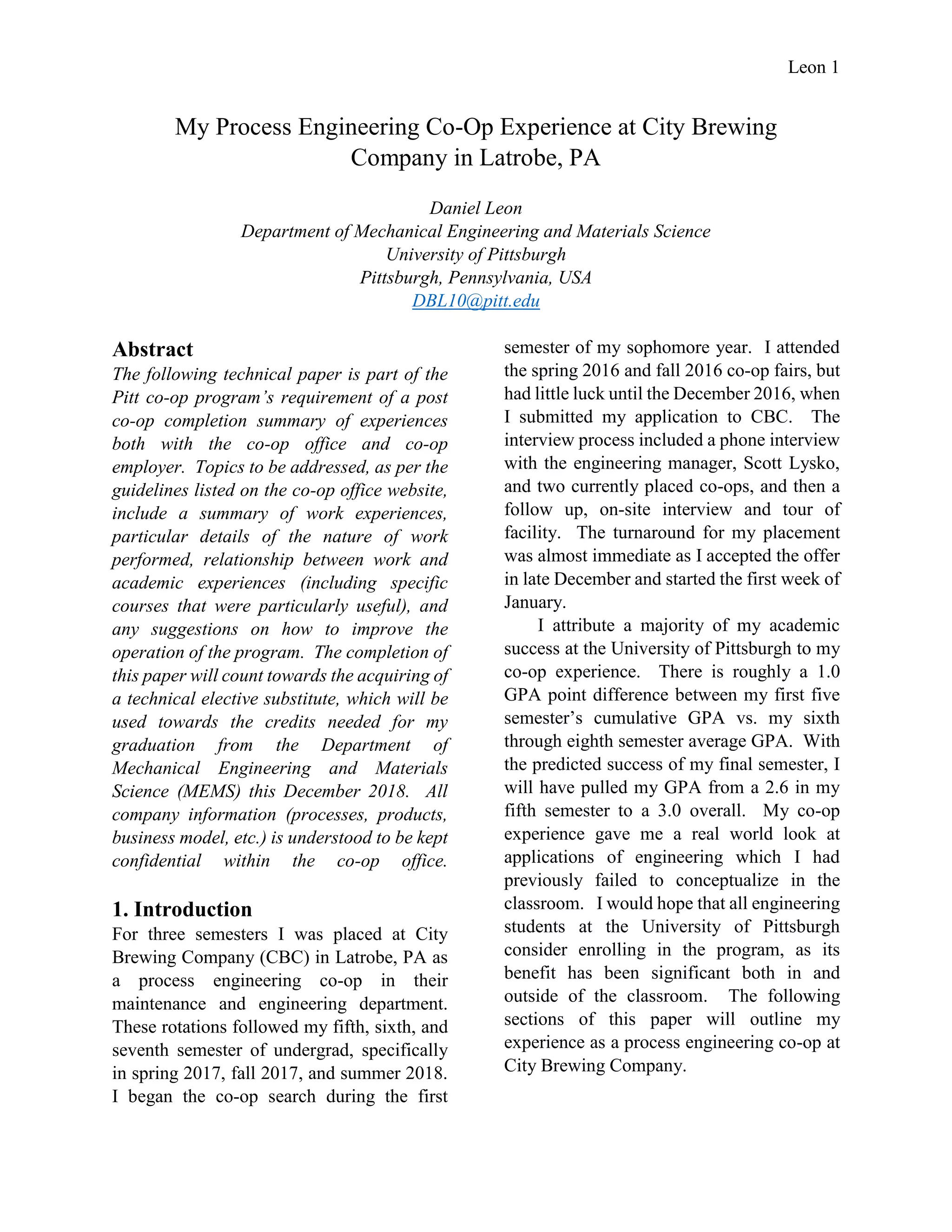 Co-op Technical Paper | PDF