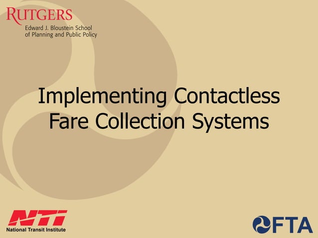 Implementing Contactless Fare Collection Systems - Danielle Pinkus ...
