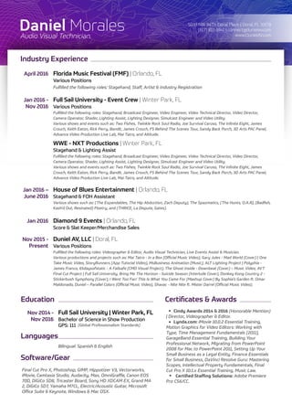 Daniel Morales | Resume | PDF | Video Production | Content Production