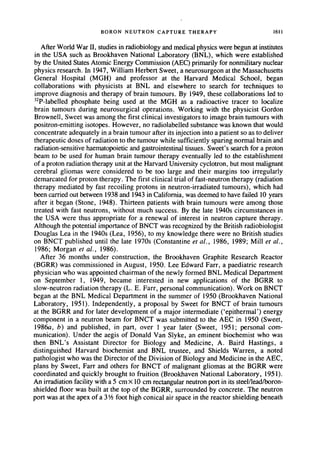 Daniel n. slatkin a history of boron neutron capture therapy of brain ...