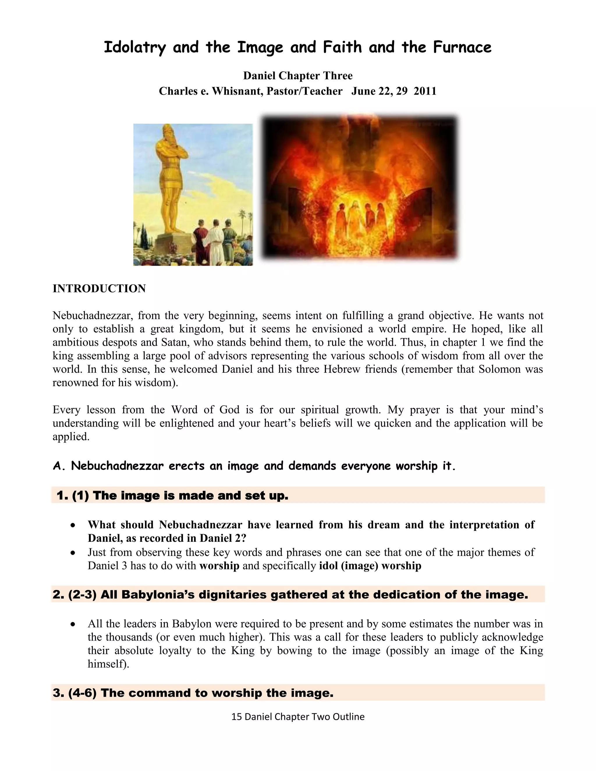 Daniel outline Chapter One to Three | DOCX