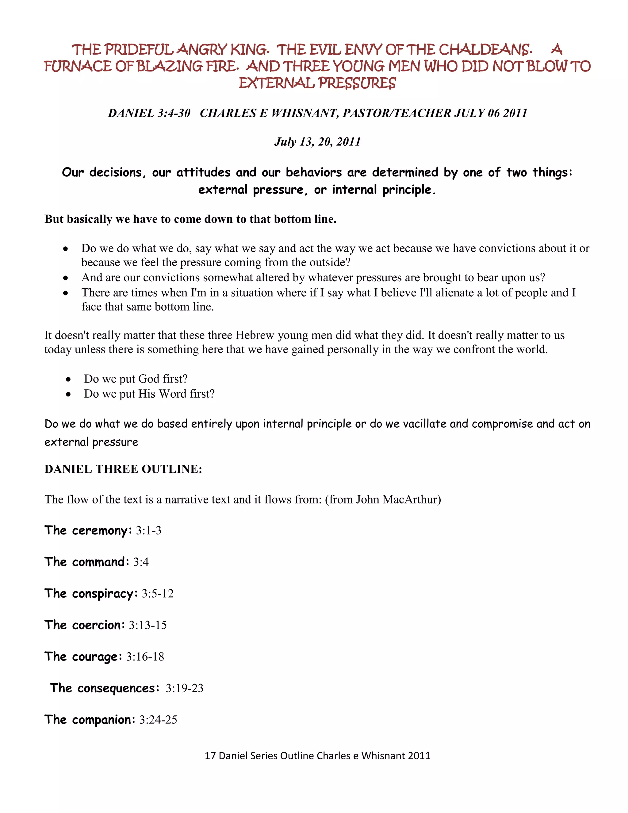 Daniel outline Chapter One to Three | DOCX