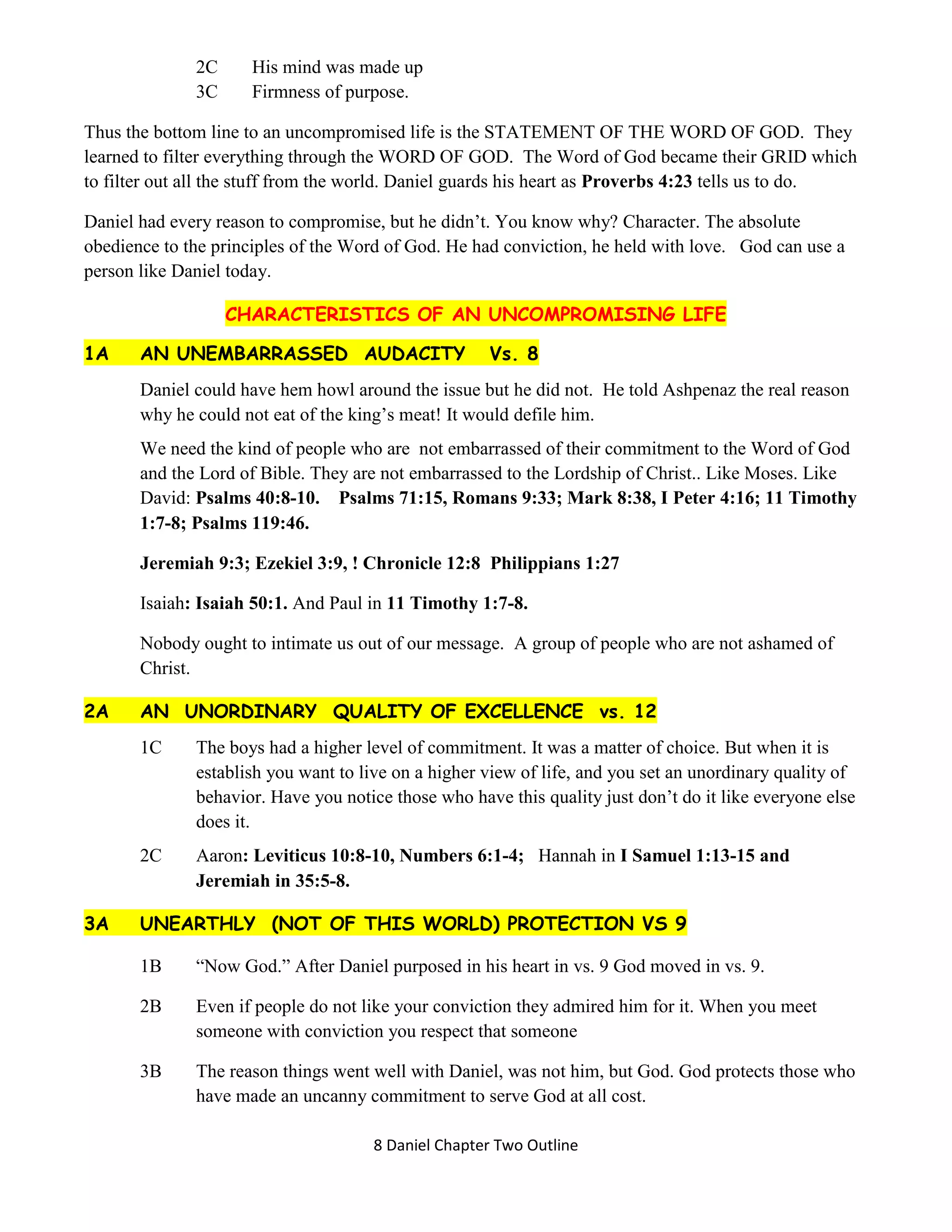 Daniel outline Chapter One to Three | DOCX