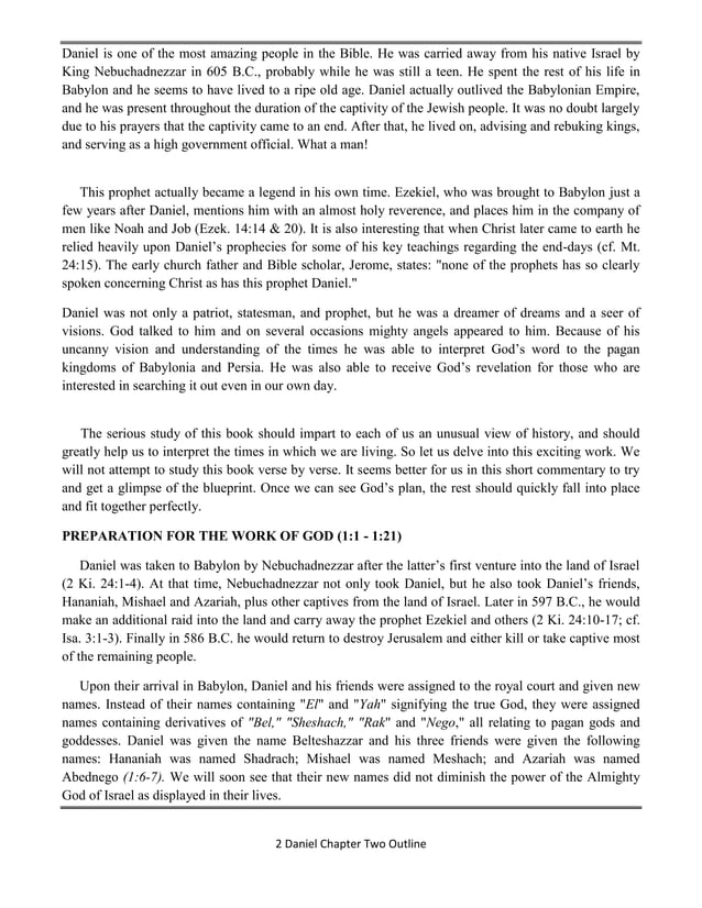 Daniel outline Chapter One to Three | DOCX