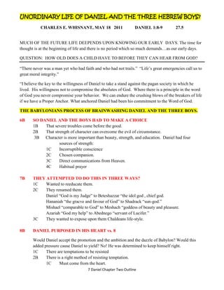 Daniel outline Chapter One to Three | DOCX