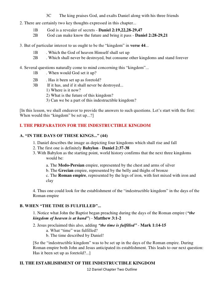 Daniel outline Chapter One to Three