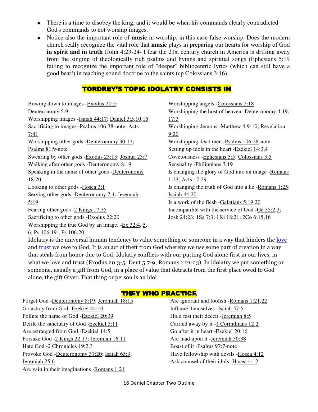 Daniel outline Chapter One to Three