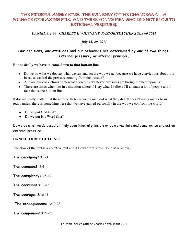 Daniel outline Chapter One to Three