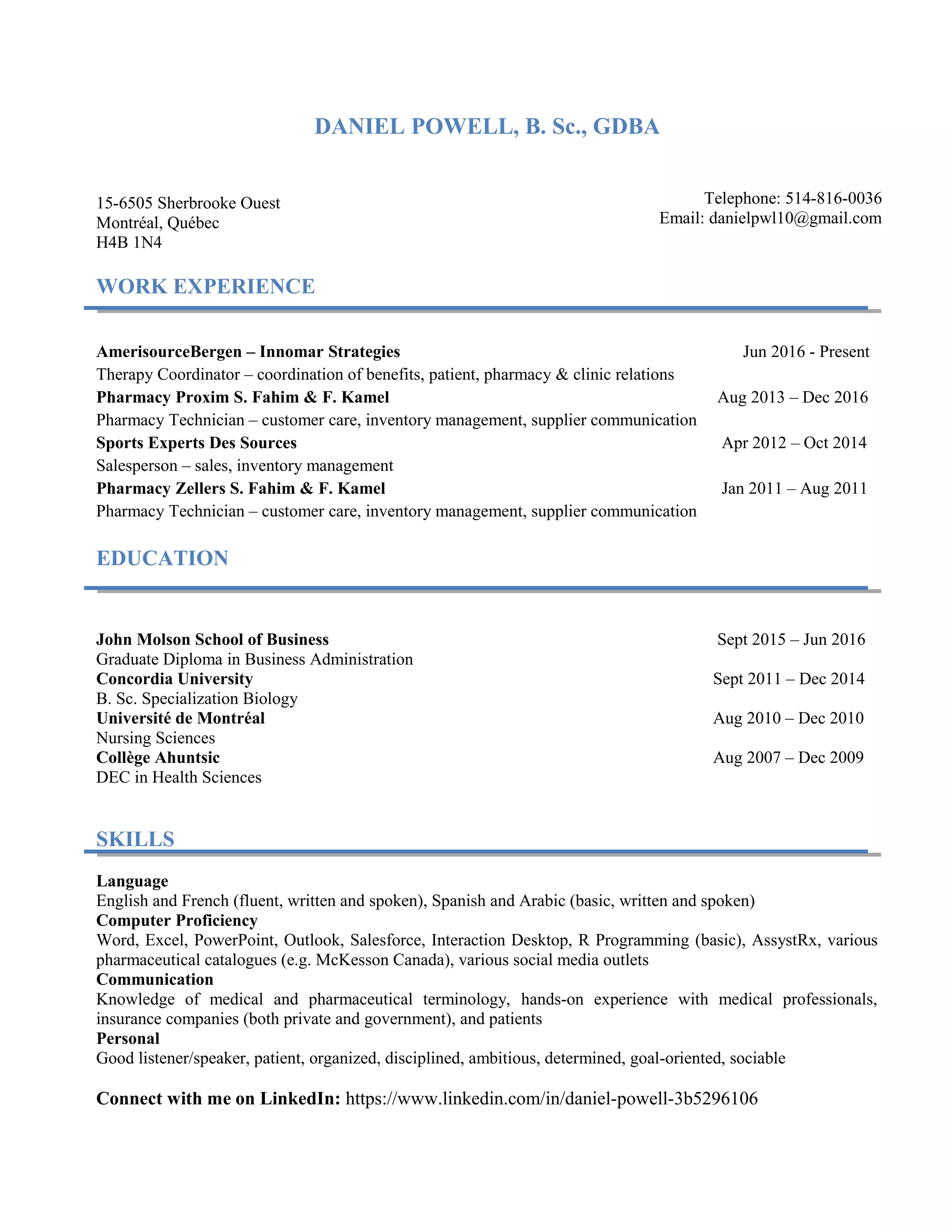 Daniel Powell CV (2017) | PDF