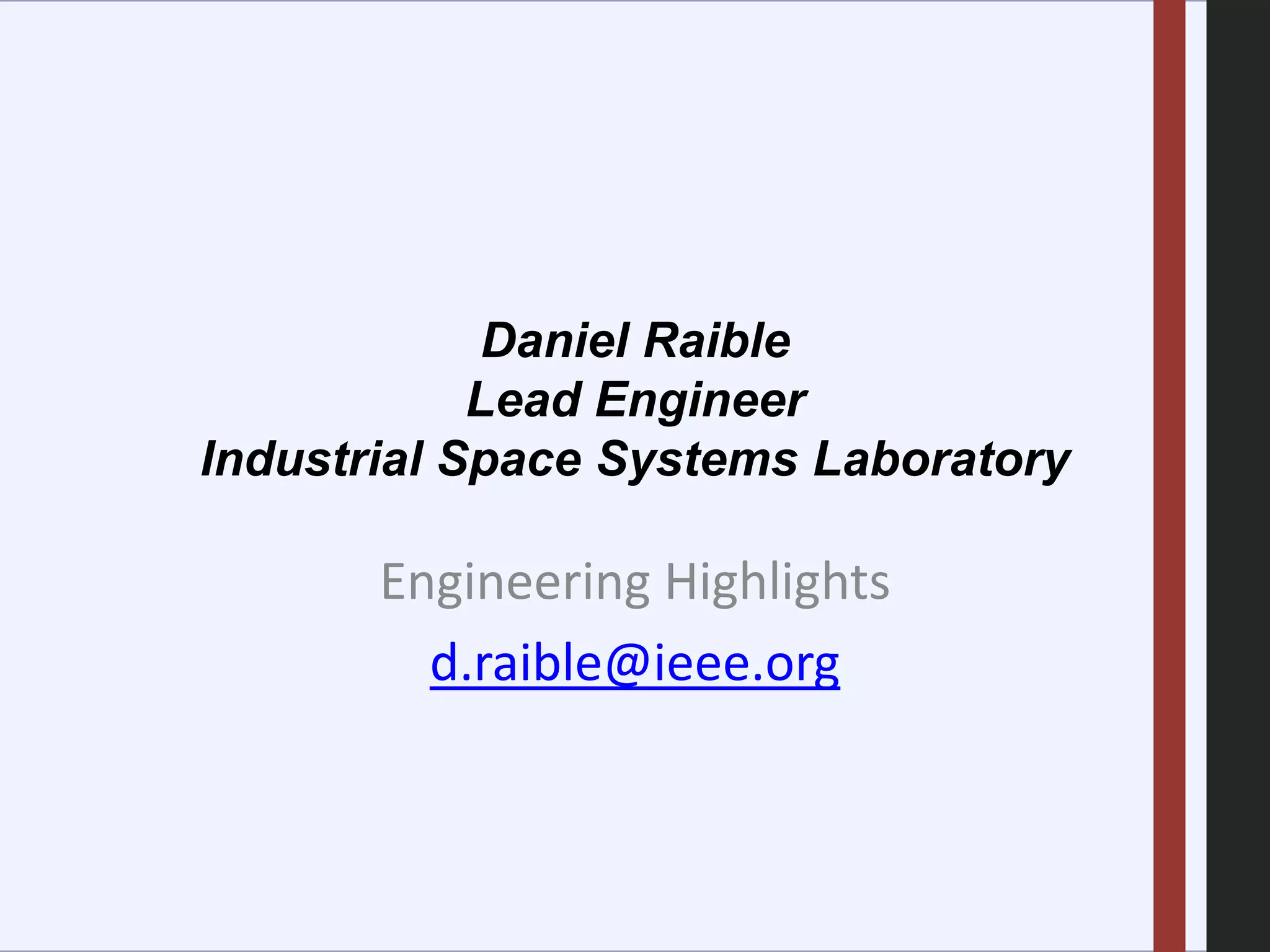 Daniel Raible Engineering Portfolio | PDF