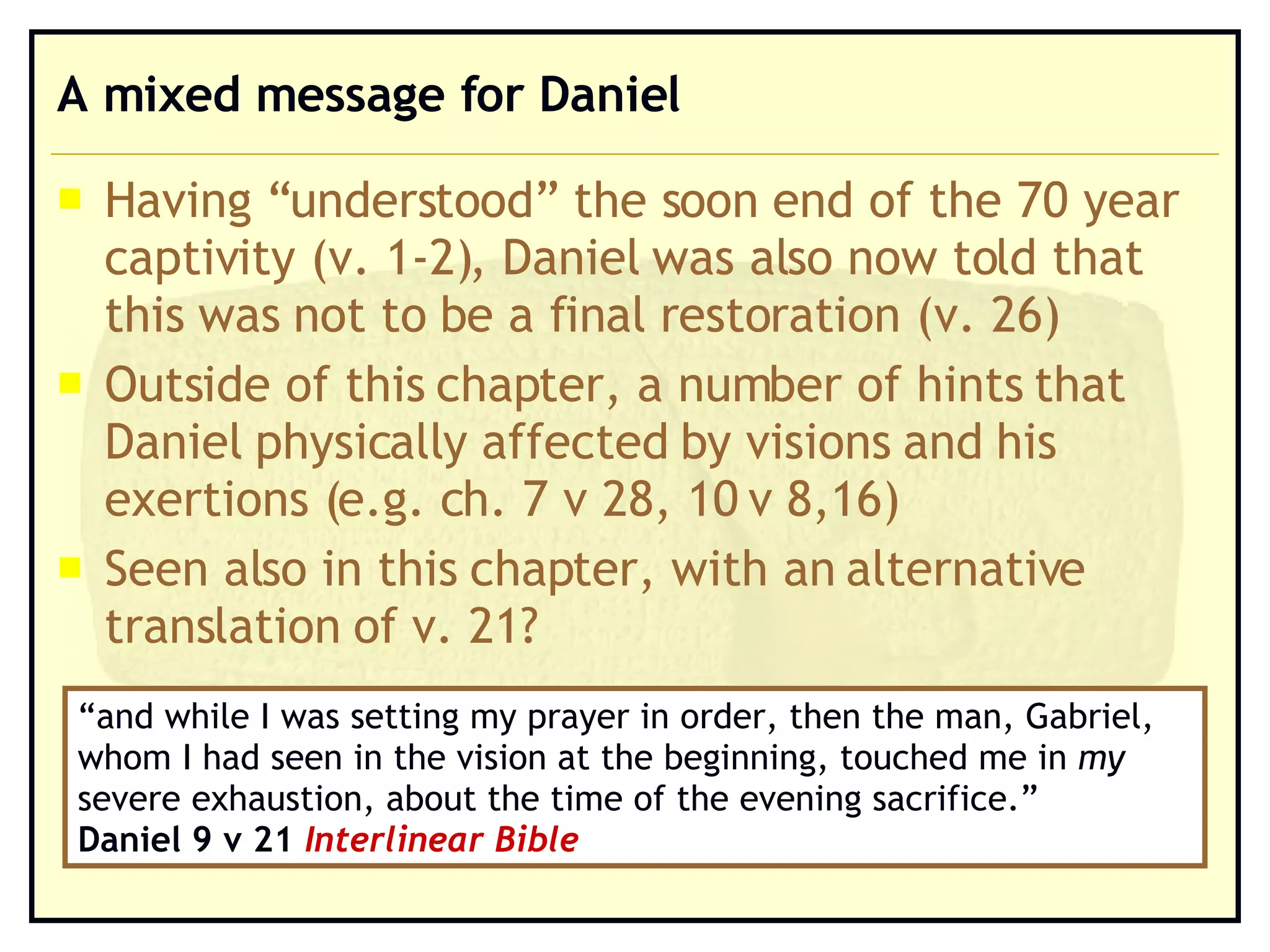Daniels Prophecies The 70 Weeks (Final 1) | PPT