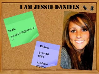 Jessie Daniels Visual Resume Storyboard | PPTX