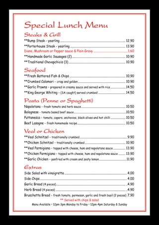 Daniel's Restaurant Menu | PDF