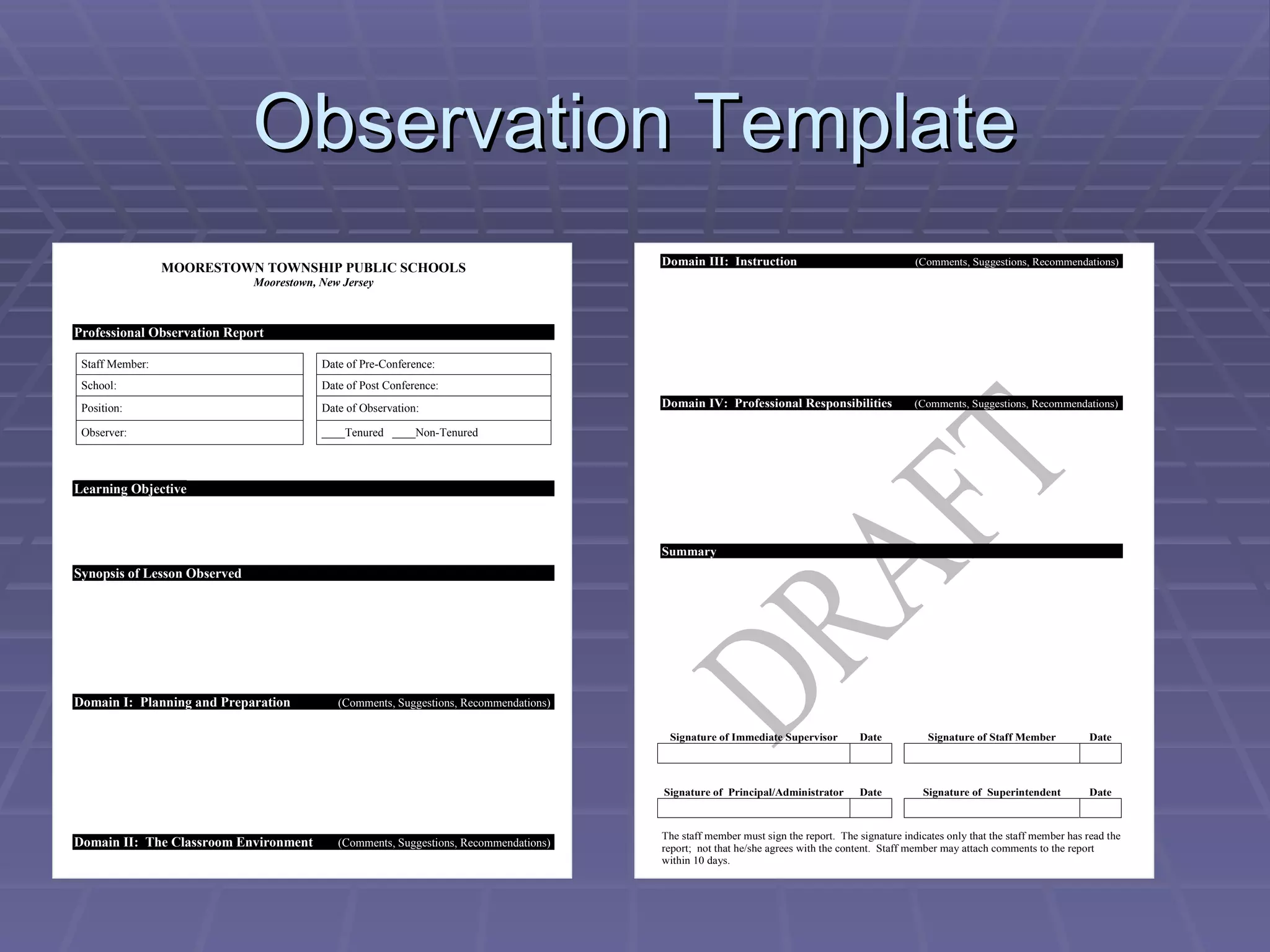 Danielson Observation Model | PPT
