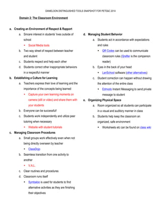 Danielson Distinguished Tech Tools Snapshot PETEC2014 | PDF