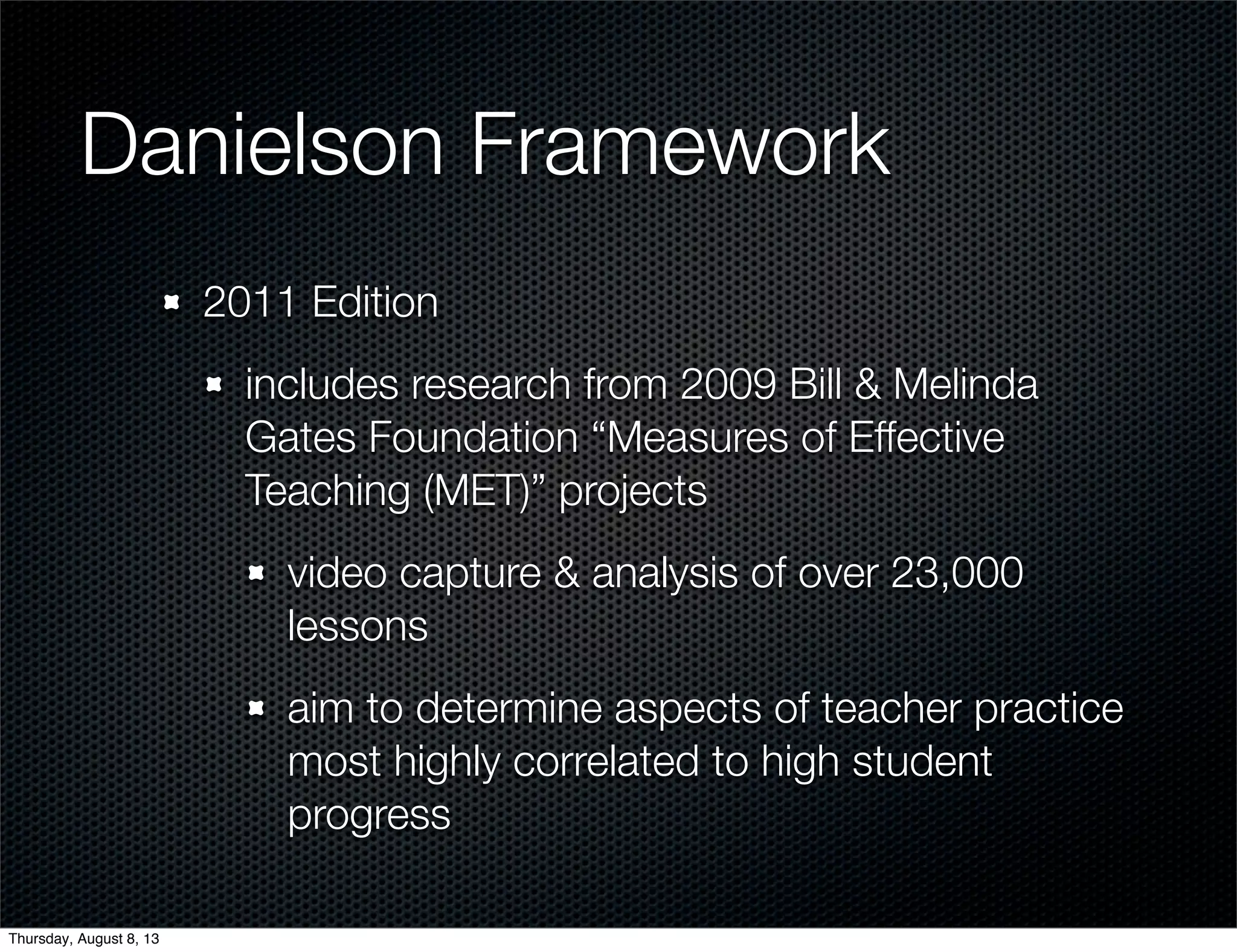 A Basic Overview of the Danielson Framework for Evaluation_080813 | PDF