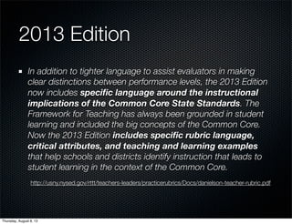 A Basic Overview of the Danielson Framework for Evaluation_080813 | PPT