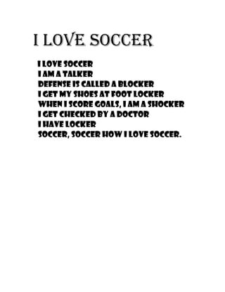 Daniel's poems | DOC | Soccer | Sports