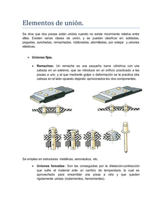 Elementos de unión y transmisión. Dibujo II | DOCX