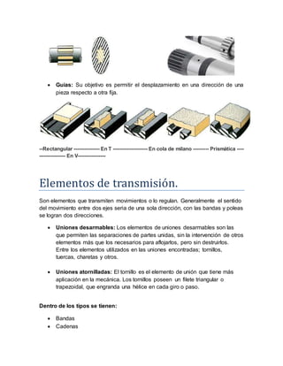 Elementos de unión y transmisión. Dibujo II | DOCX