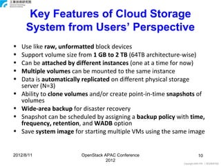 Distributed Block-level Storage Management for OpenStack, by Danile lee | PPT