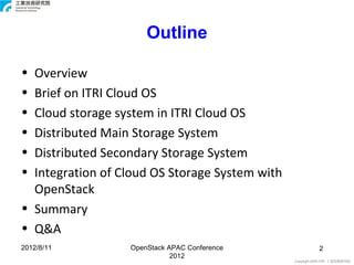 Distributed Block-level Storage Management for OpenStack, by Danile lee ...