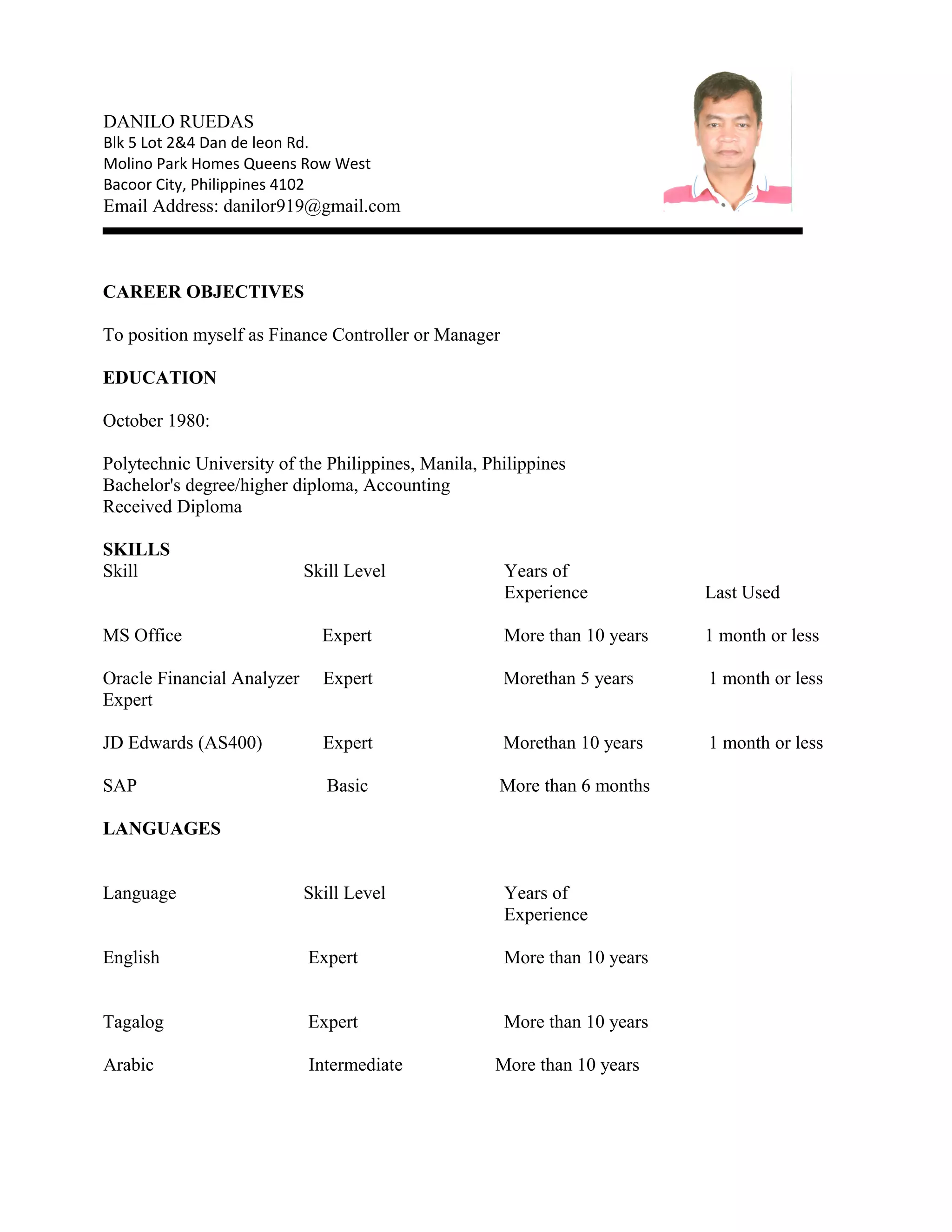 Danilo ruedas resume | PDF