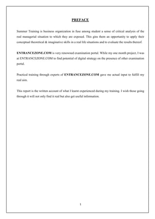 An analysis of Digital Marketing Impact For EntranceZone.com - Summer ...