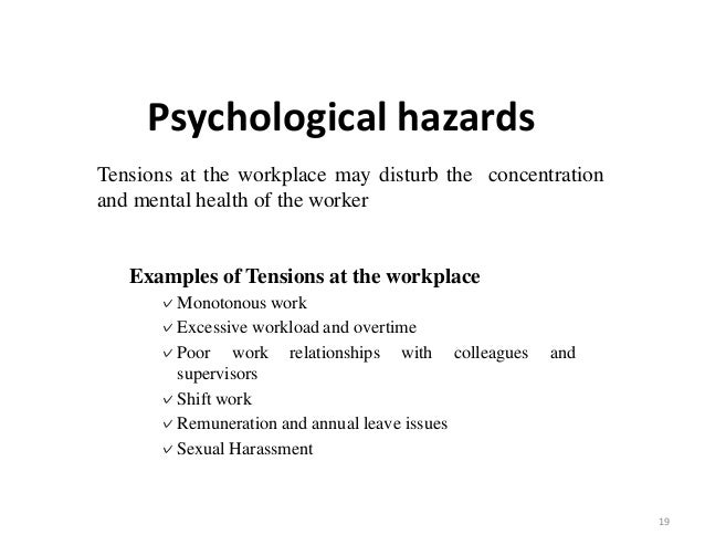 Psychological Hazards Examples
