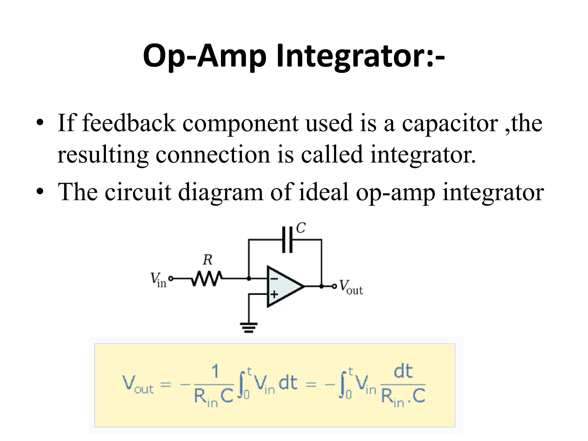 integrator and differentiator op-amp | PPTX