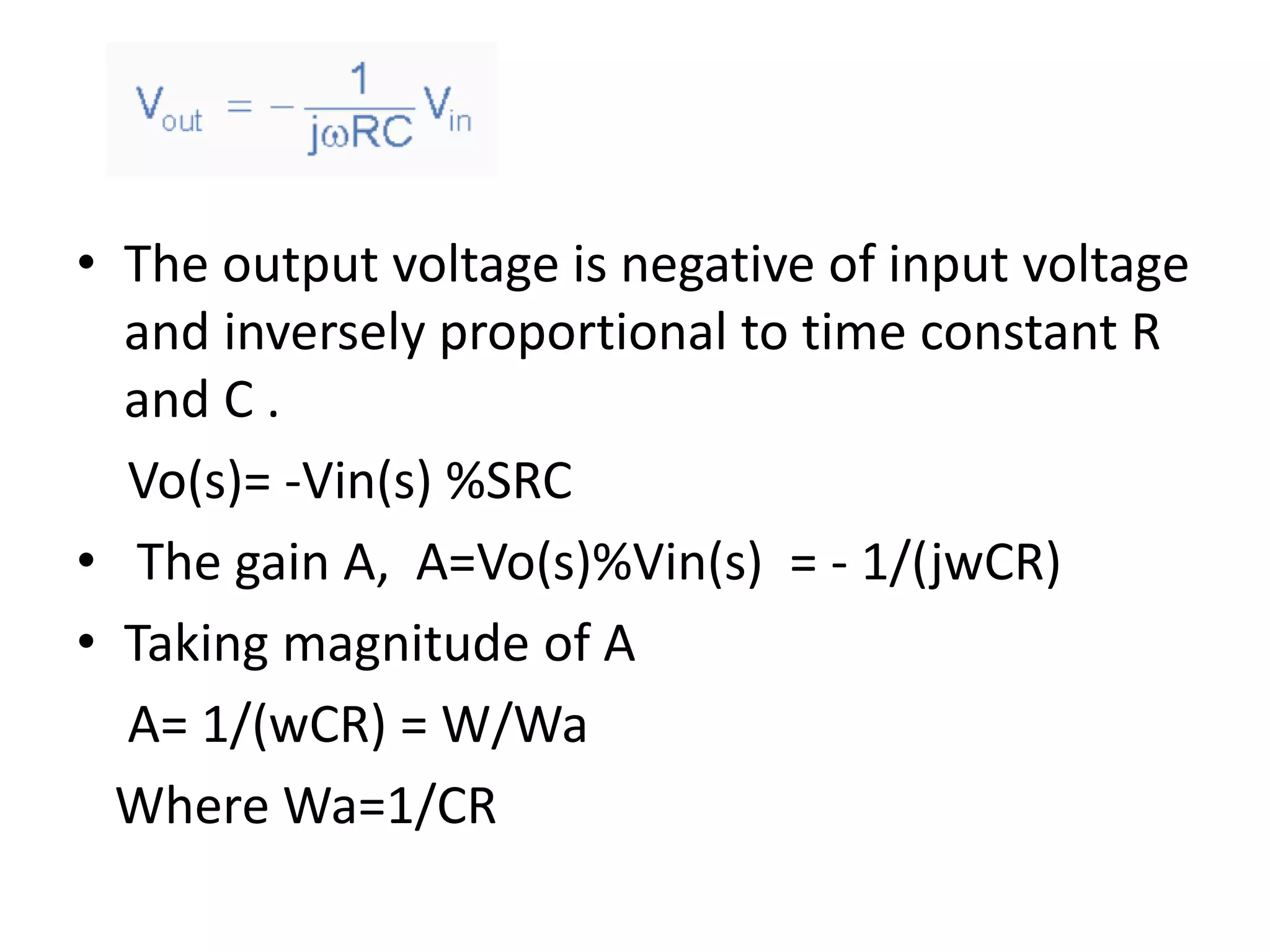 integrator and differentiator op-amp | PPTX