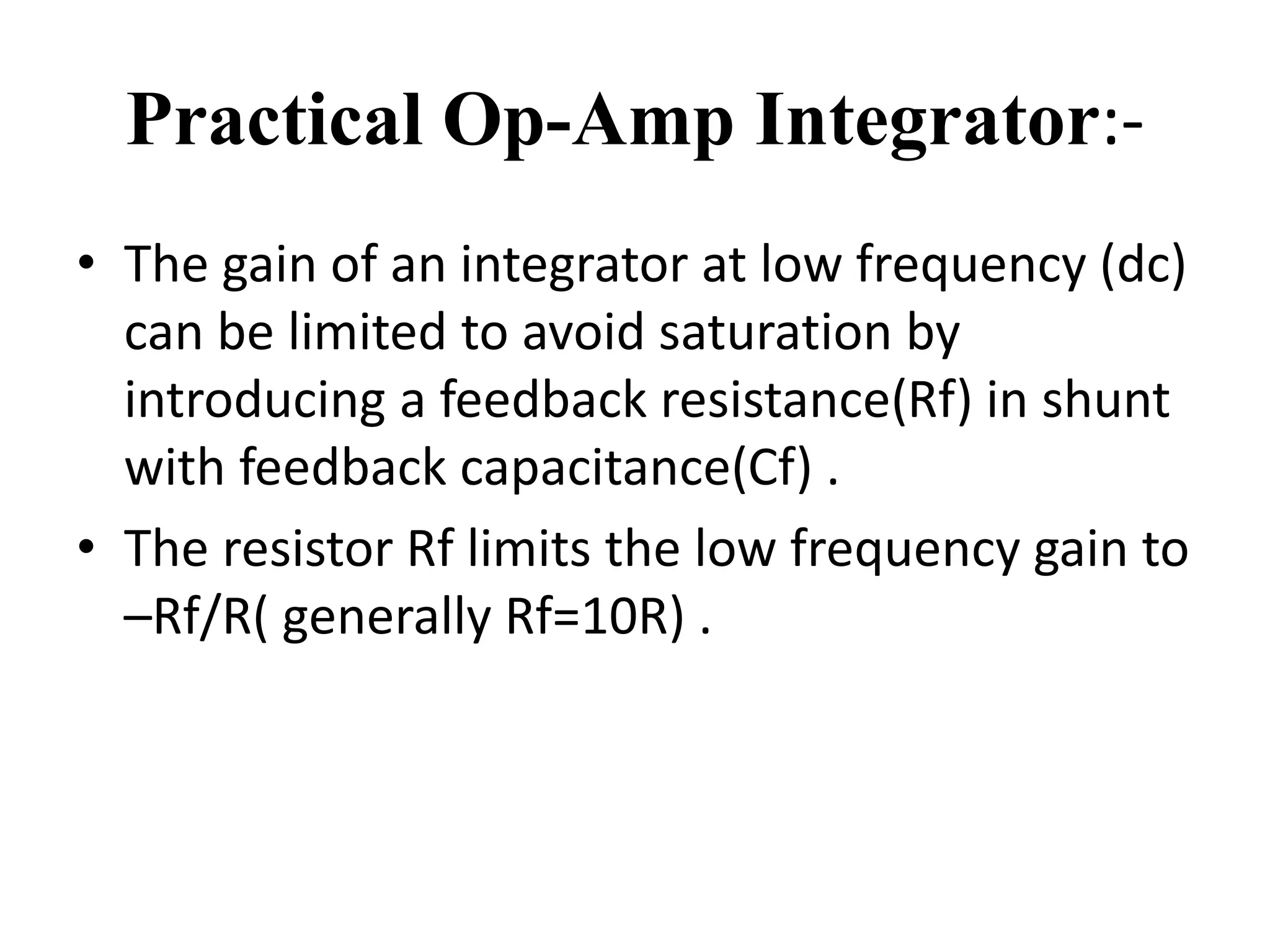 integrator and differentiator op-amp | PPTX