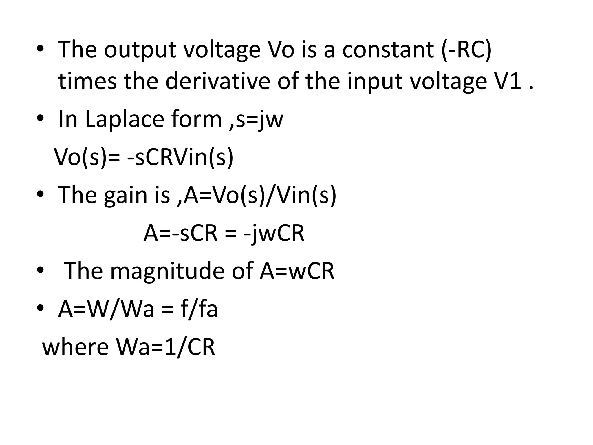 integrator and differentiator op-amp | PPTX
