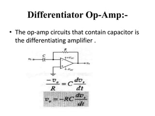 integrator and differentiator op-amp | PPTX