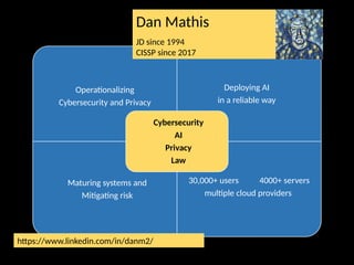 Dan Mathis at a glance. Mathis specializes in operationalizing ...