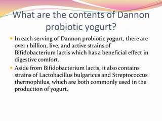 Dannon Probiotic yogurt | PPTX