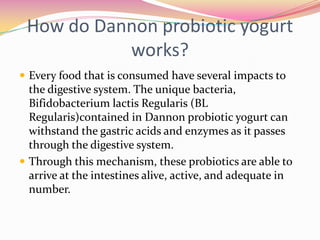 Dannon Probiotic yogurt | PPTX