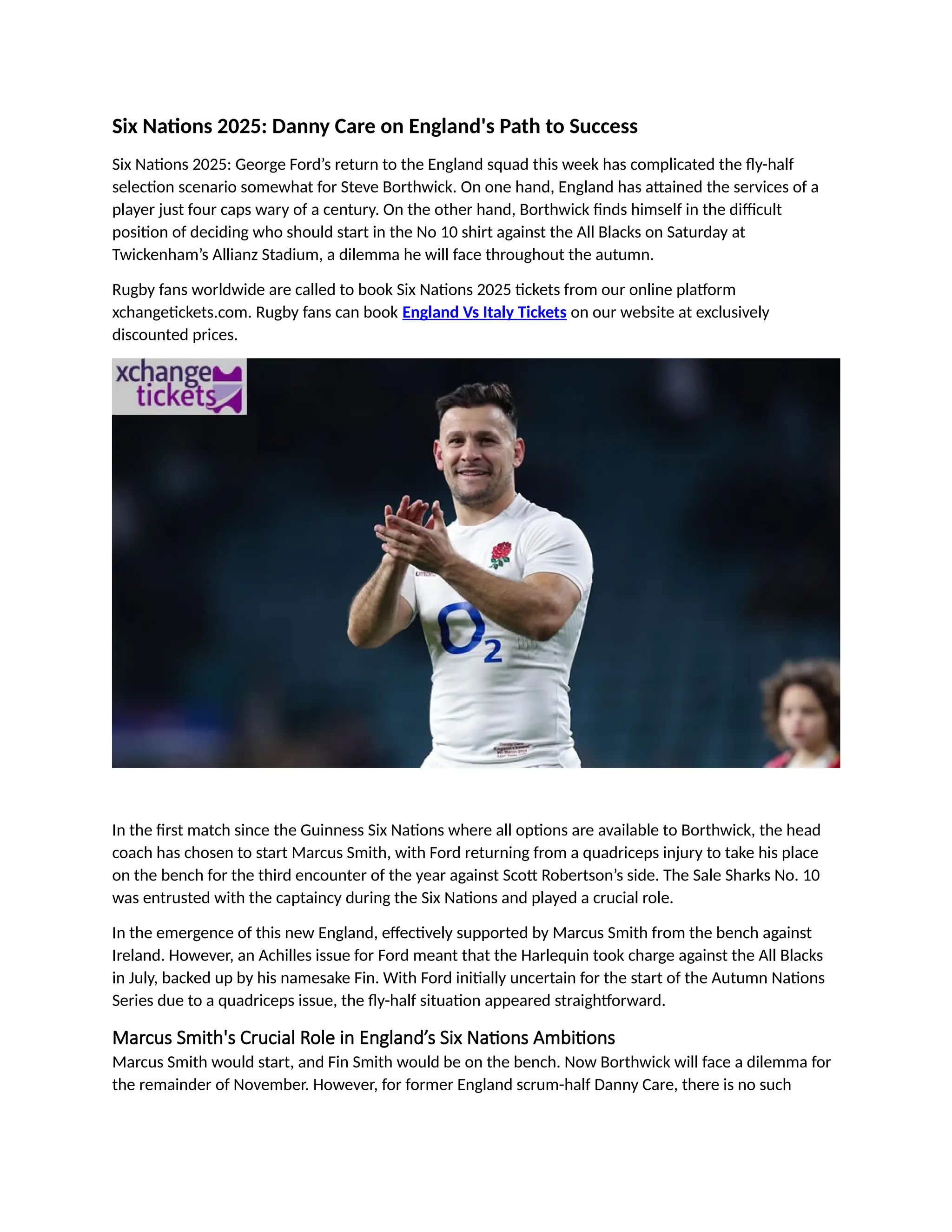 Danny Care on England's Path to Success.docx
