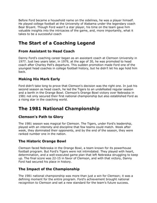 Danny Ford_ A Legend of College Football.docx