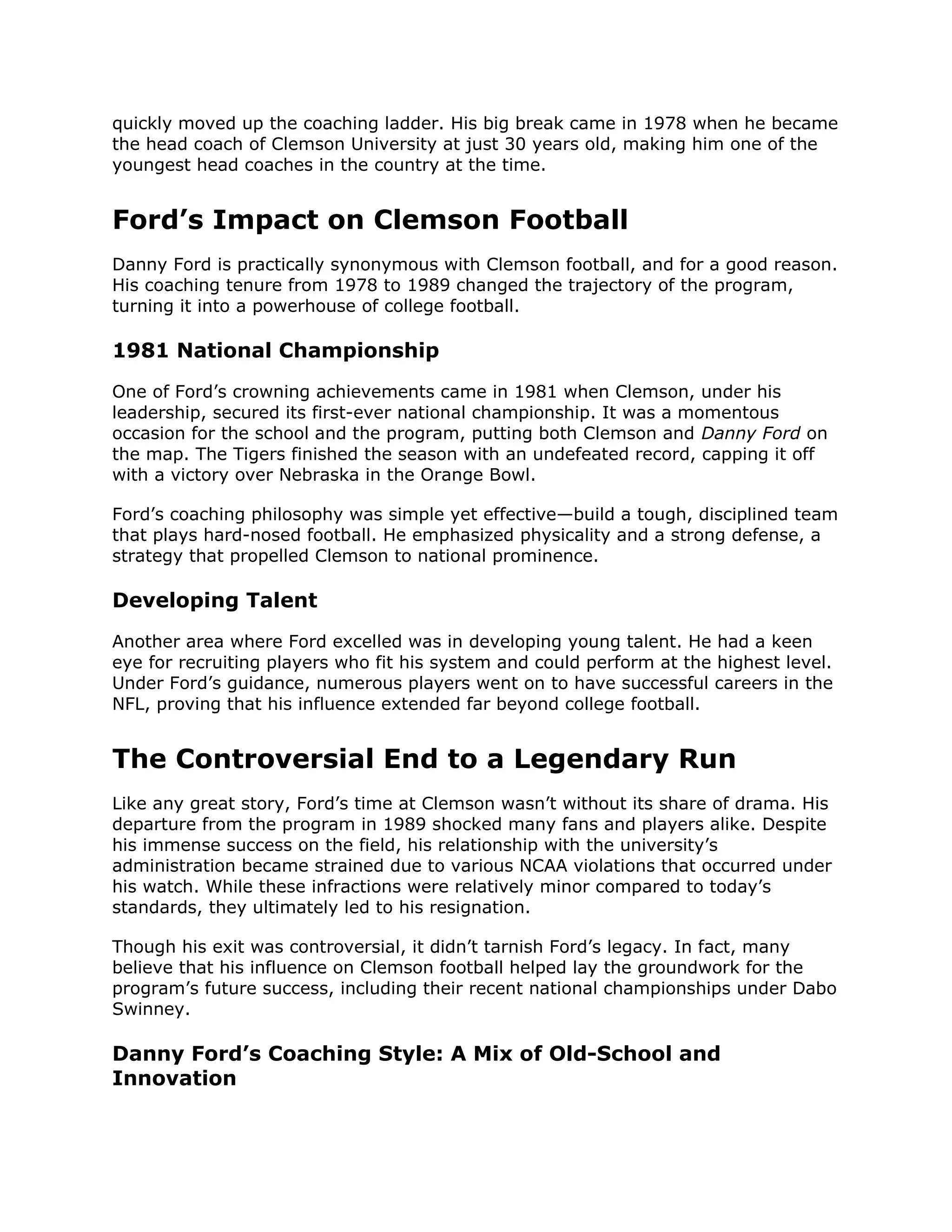 Danny Ford_ The Legacy of a College Football Legend.docx