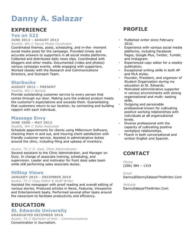 Danny salazar resume | PDF | Education